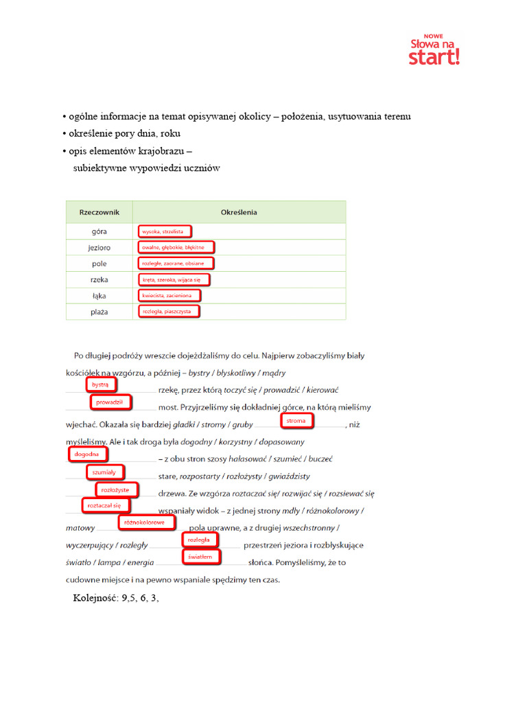 Odpowiedzi Do Cwiczen Nowe Slowa Na Start Klasa 5 Czesc 1 | PDF