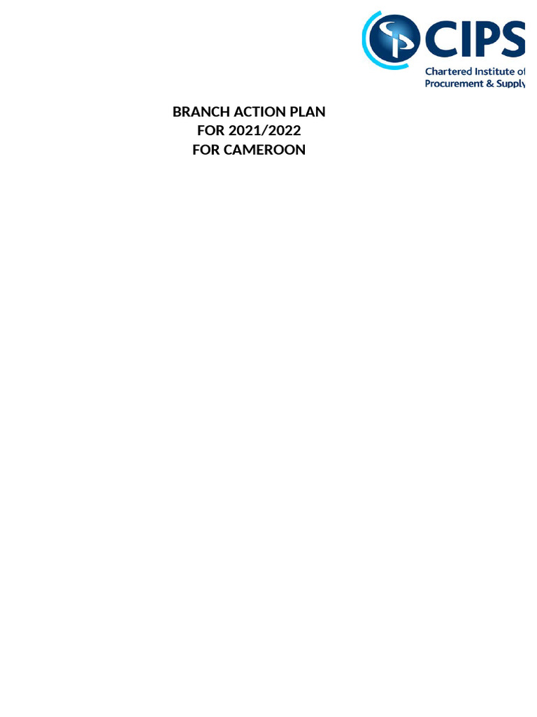 Branch Action Plan 2021-2022-Cips Cmr Branch | PDF | Procurement | Business