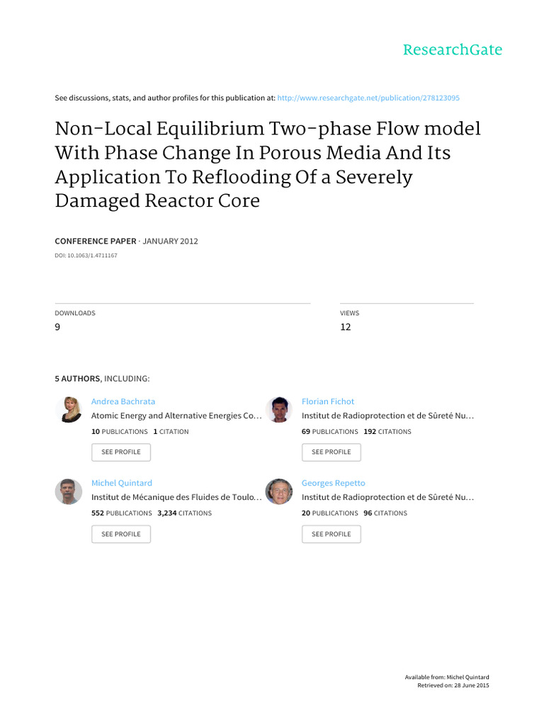 Non-Local Equilibrium Two-Phase Flow Model With Phase Change in Porous ...