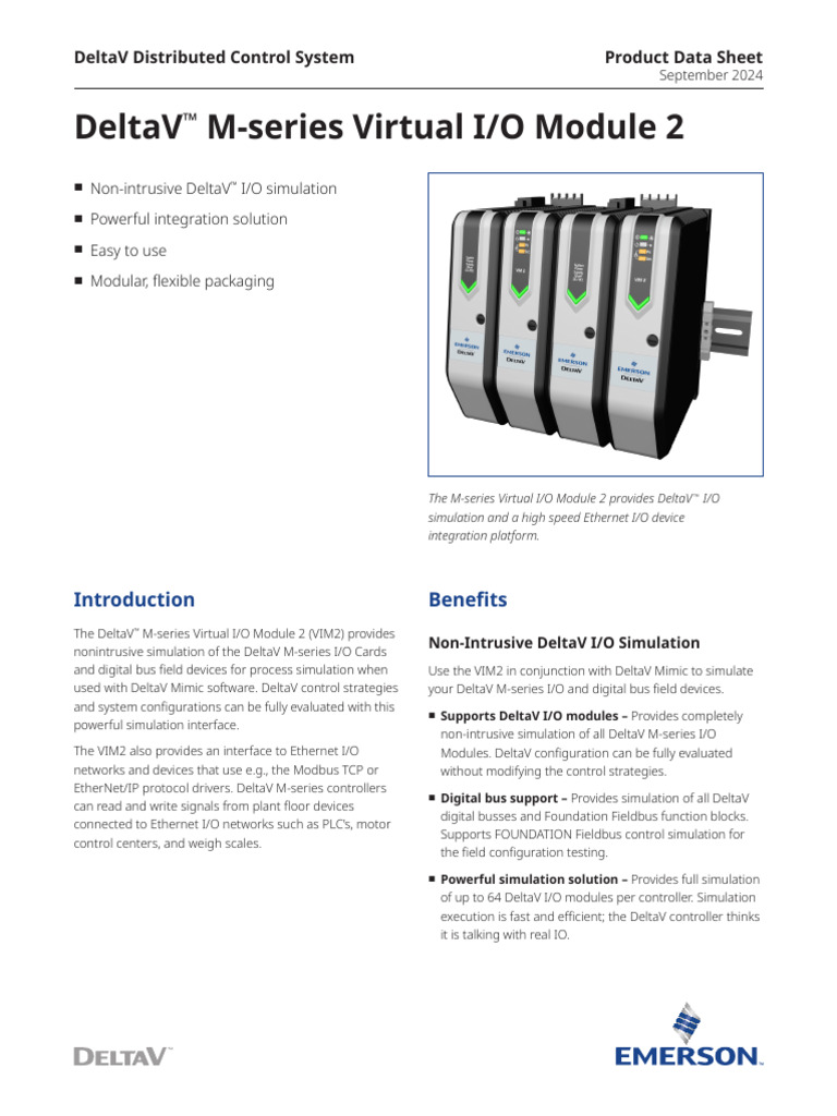 Product Data Sheet M Series Virtual I o Module 2 Deltav en 57296 | PDF ...