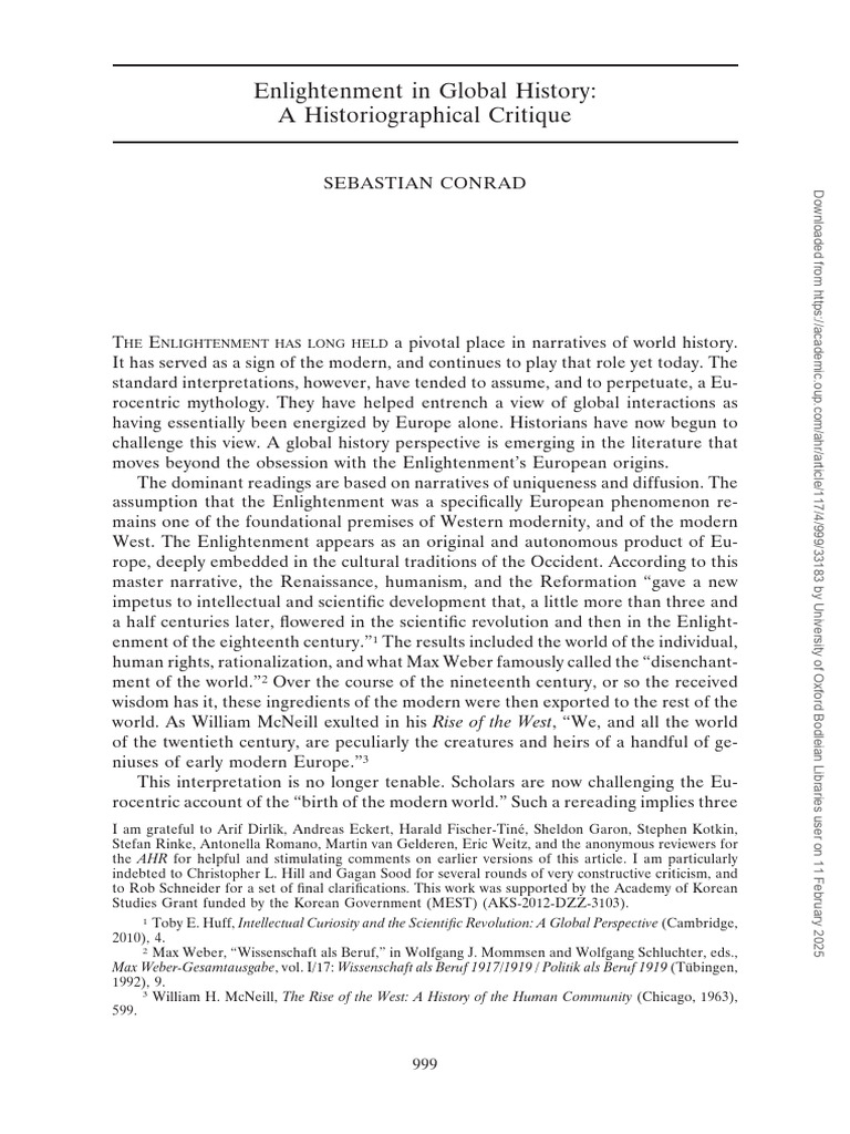 Enlightenment Global History | PDF | Age Of Enlightenment | Modernity