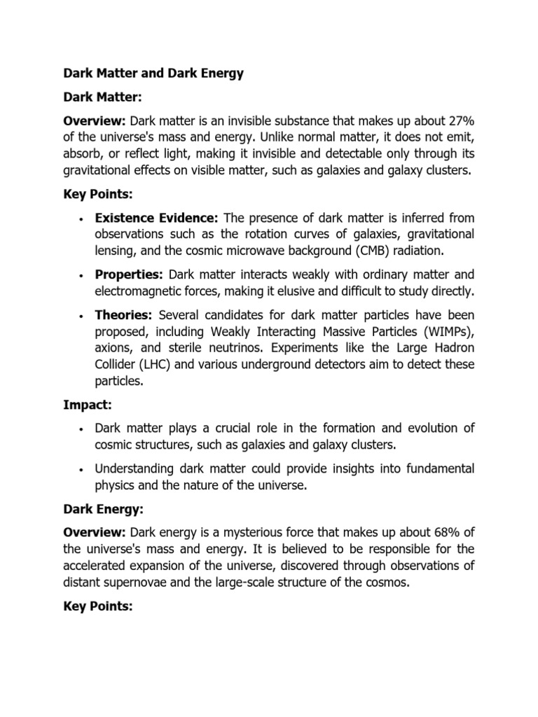 Dark Matter and Dark Energy | PDF | Dark Matter | Dark Energy