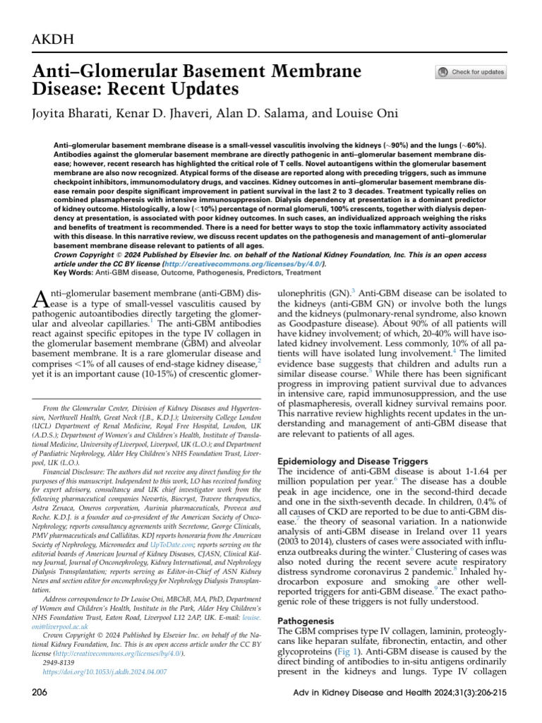 2013 Glomerular Basement Membrane Disease | PDF | Medical Specialties ...