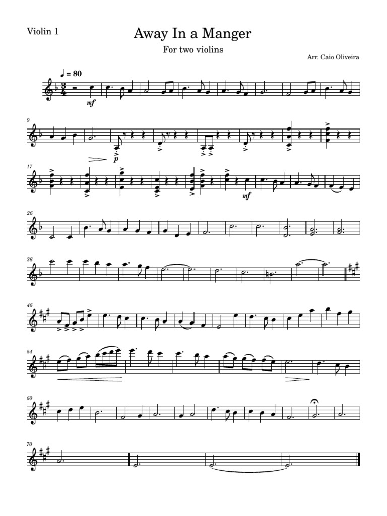 Away In A Manger Violin 1 Pdf