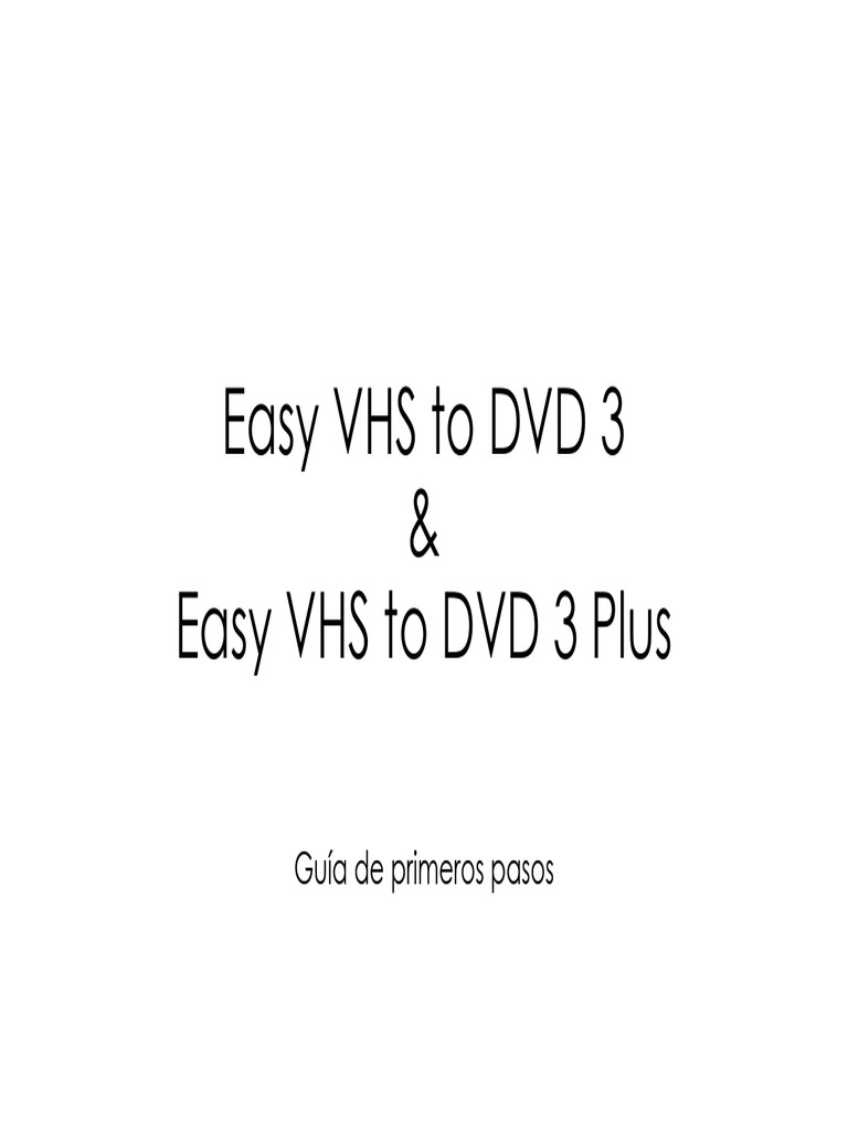 MANUAL Easy - VHS - To - DVD - GSG - ESN | PDF | DVD | Grabadora de vídeo