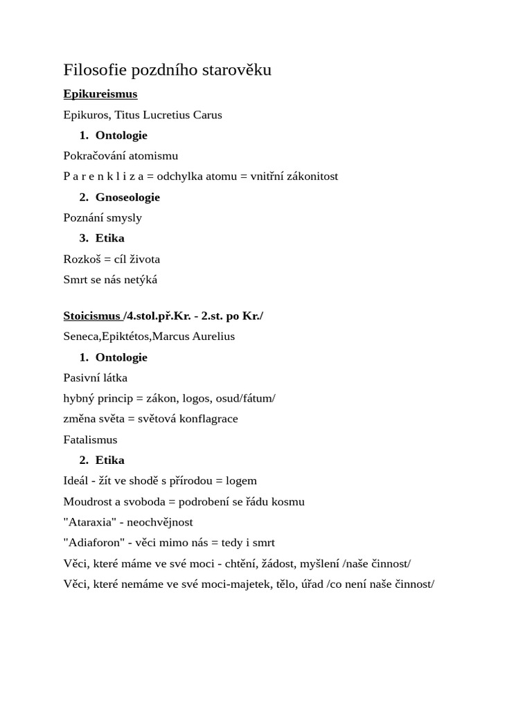 Filosofie-Pozdního-Starověku | PDF