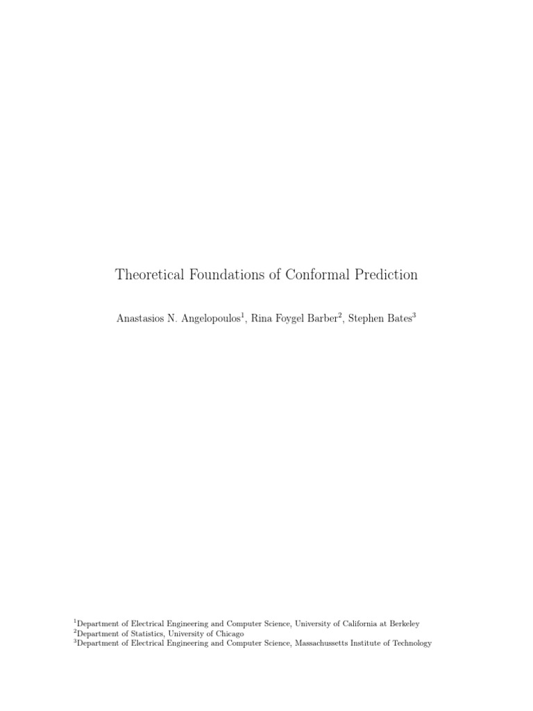 Theoretical Foundations of Conformal Prediction 1732440976 | PDF | Resampling (Statistics ...