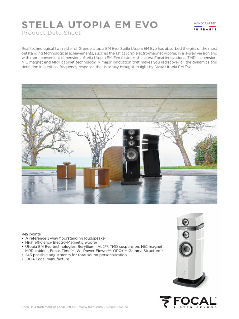 Stella Utopia em Evo Specification Sheet GB | PDF | Audio Engineering | Sound Technology