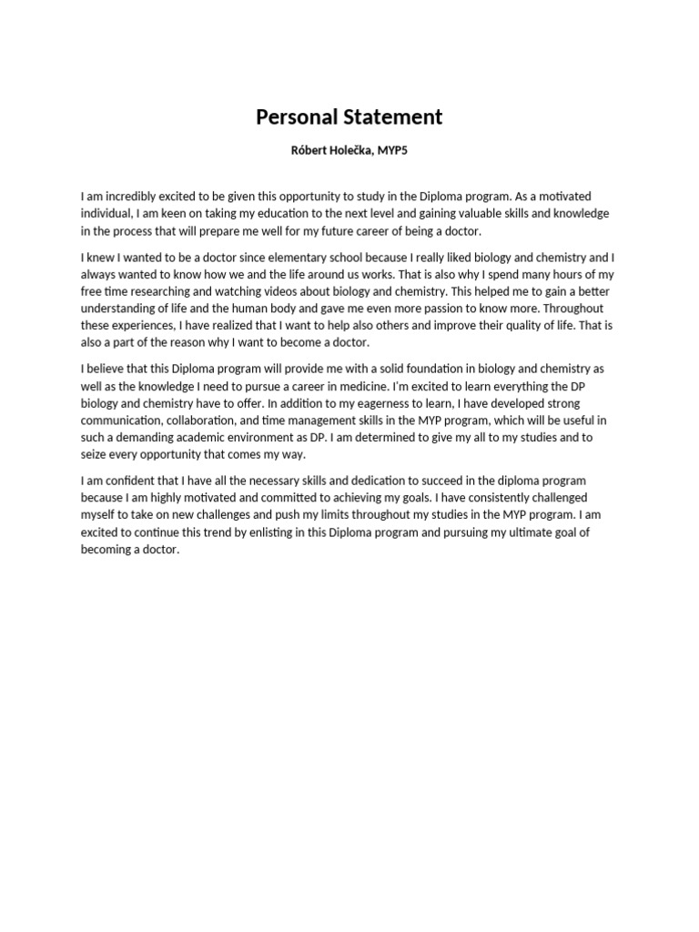 Personal Statement | PDF