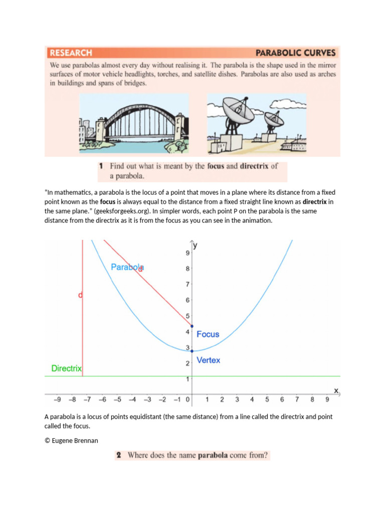 Understanding Parabolas and Their Applications | PDF | Geometry ...