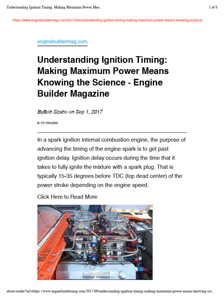 Understanding Ignition Timing - Making Maximum Power Means Knowing The ...