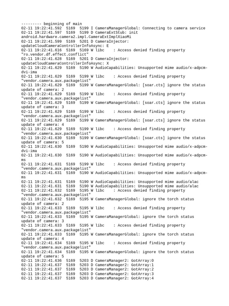 Camera Service Connection Logs | PDF | Computer Engineering | Computer Programming