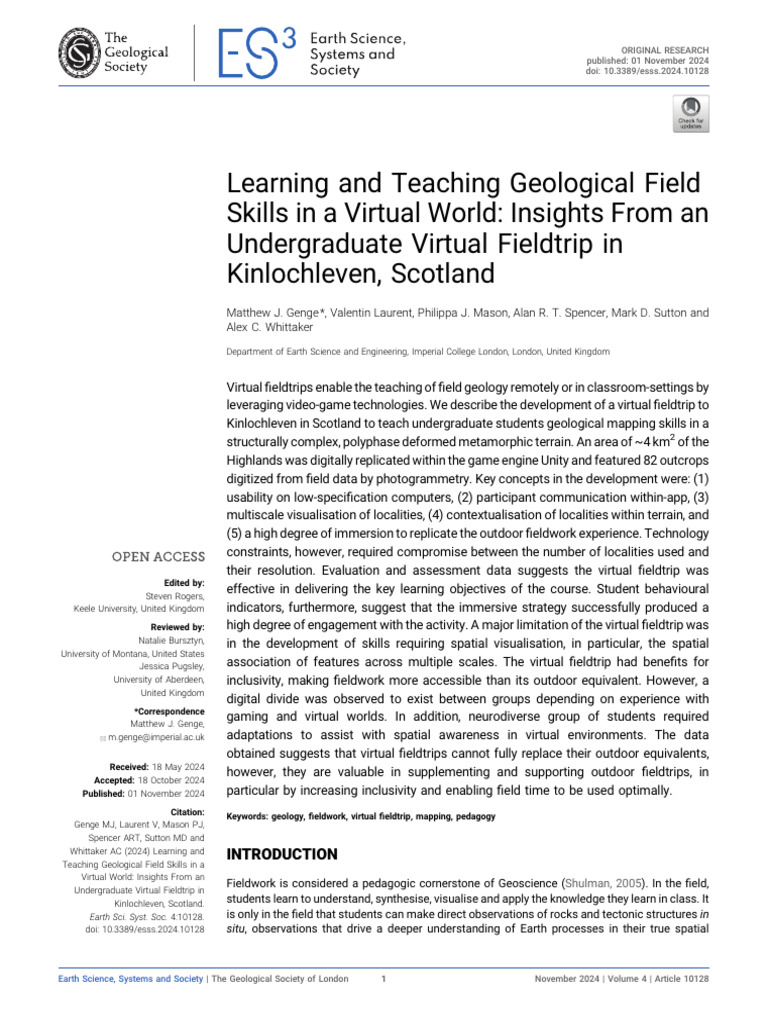 ESE Virtual Fieldwork Paper | PDF | Rendering (Computer Graphics ...