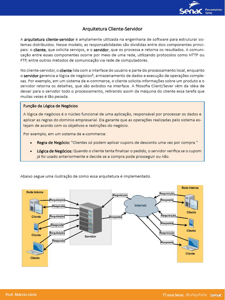 Arquitetura Cliente Servidor | PDF | Modelo cliente – Servidor ...