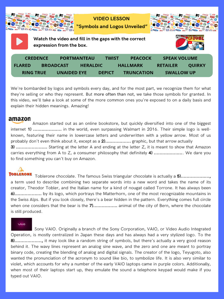 Unveiled Logos - Video Activity | PDF