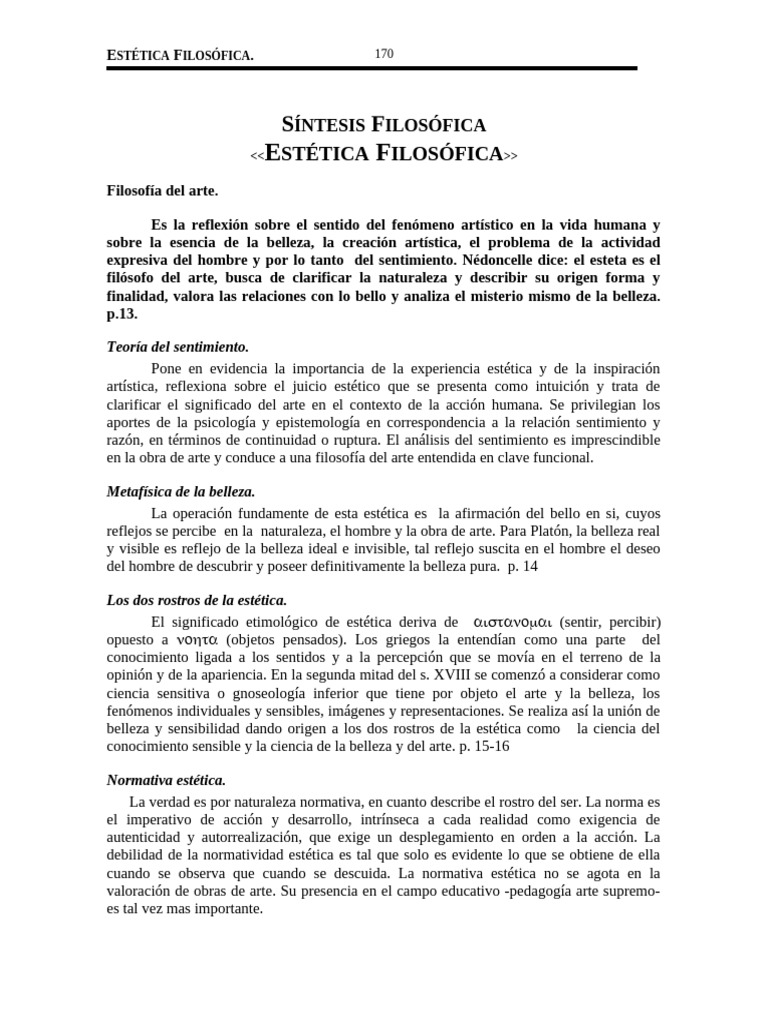 Estética Filosófica: Arte y Belleza | PDF | Belleza | Estética