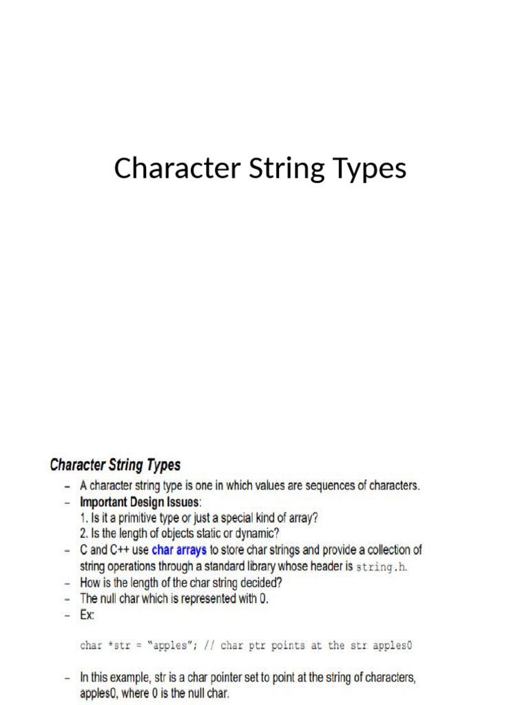 Character String Types | PDF