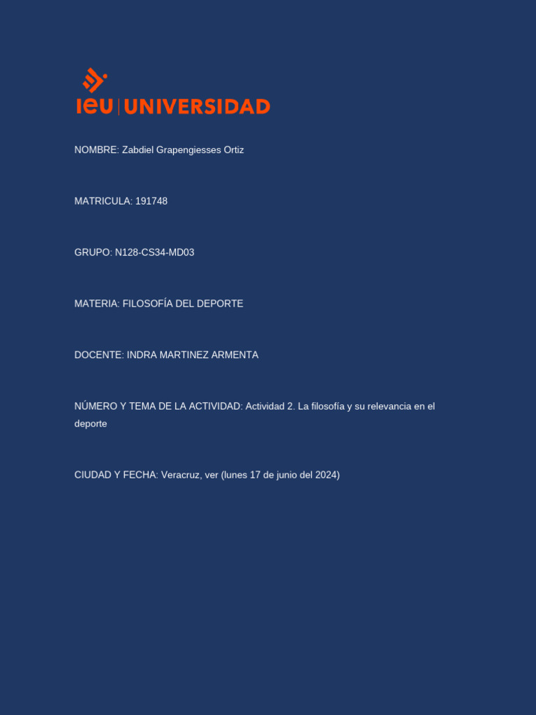 Filosofía y Relevancia en el Deporte | PDF | Deportes | Educación en ...