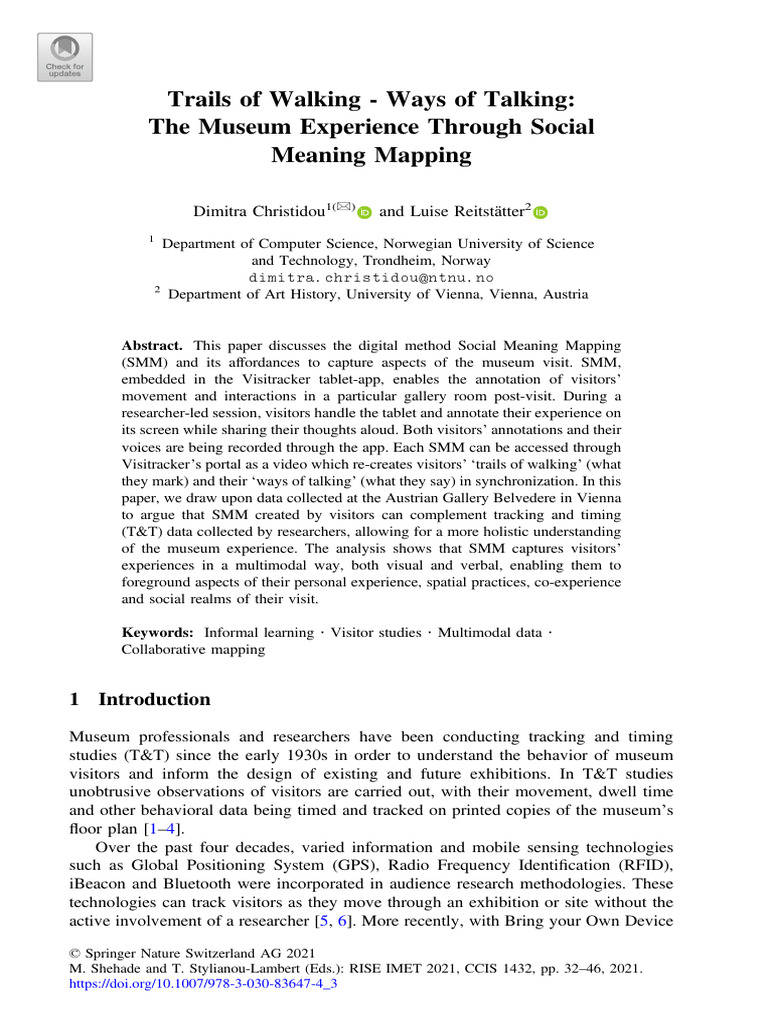 Trails of Walking - Ways of Talking: The Museum Experience Through ...