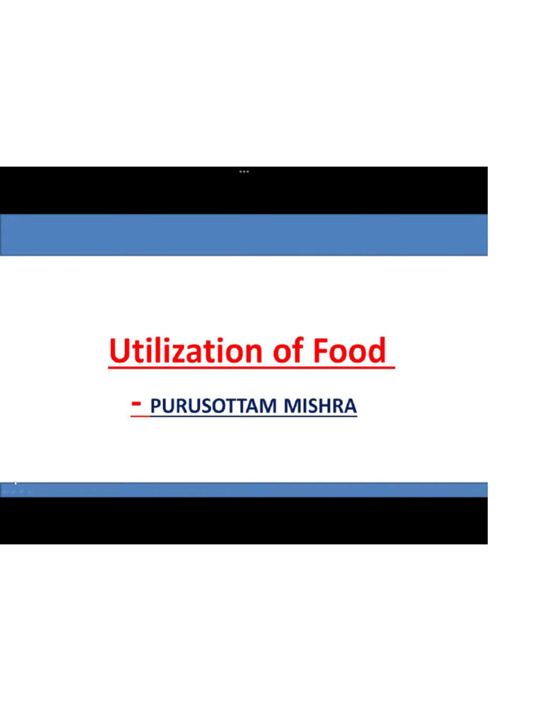 Utilisation of Food | PDF
