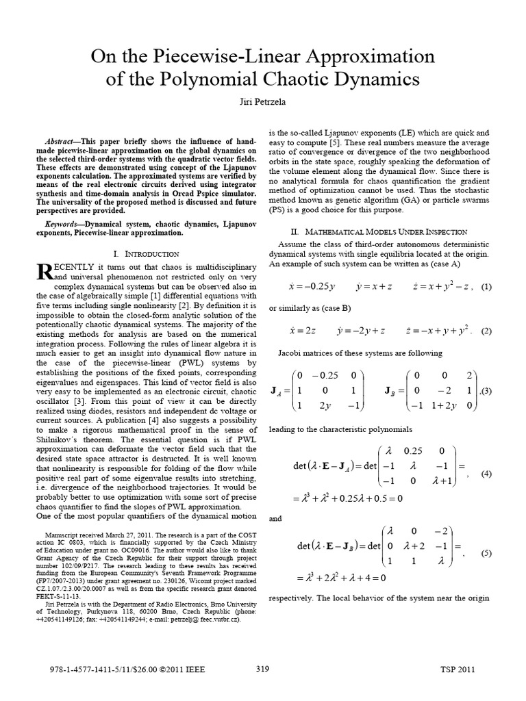 On The Piecewise-Linear Approximation of The Polynomial Chaotic Dynamics | PDF | Chaos Theory ...