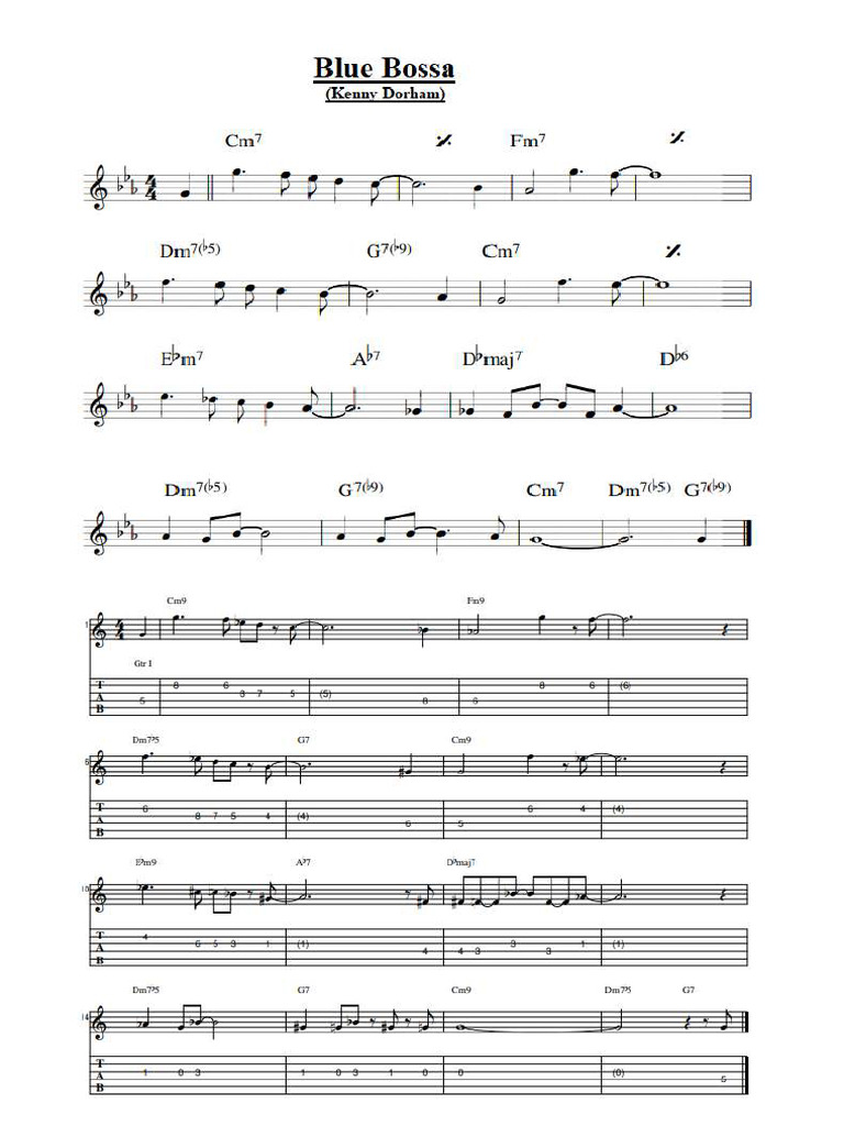 Blue Bossa - Tab Widy | PDF