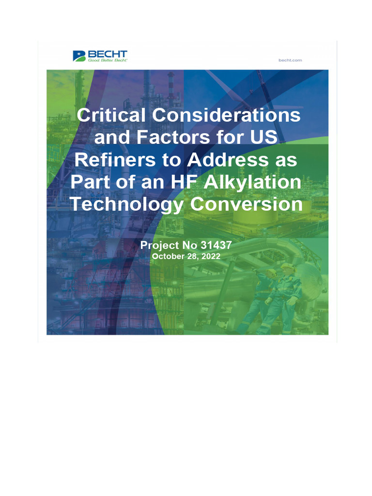 HF Alkylation Conversion Factors for US Refiners | PDF | Gasoline | Oil ...