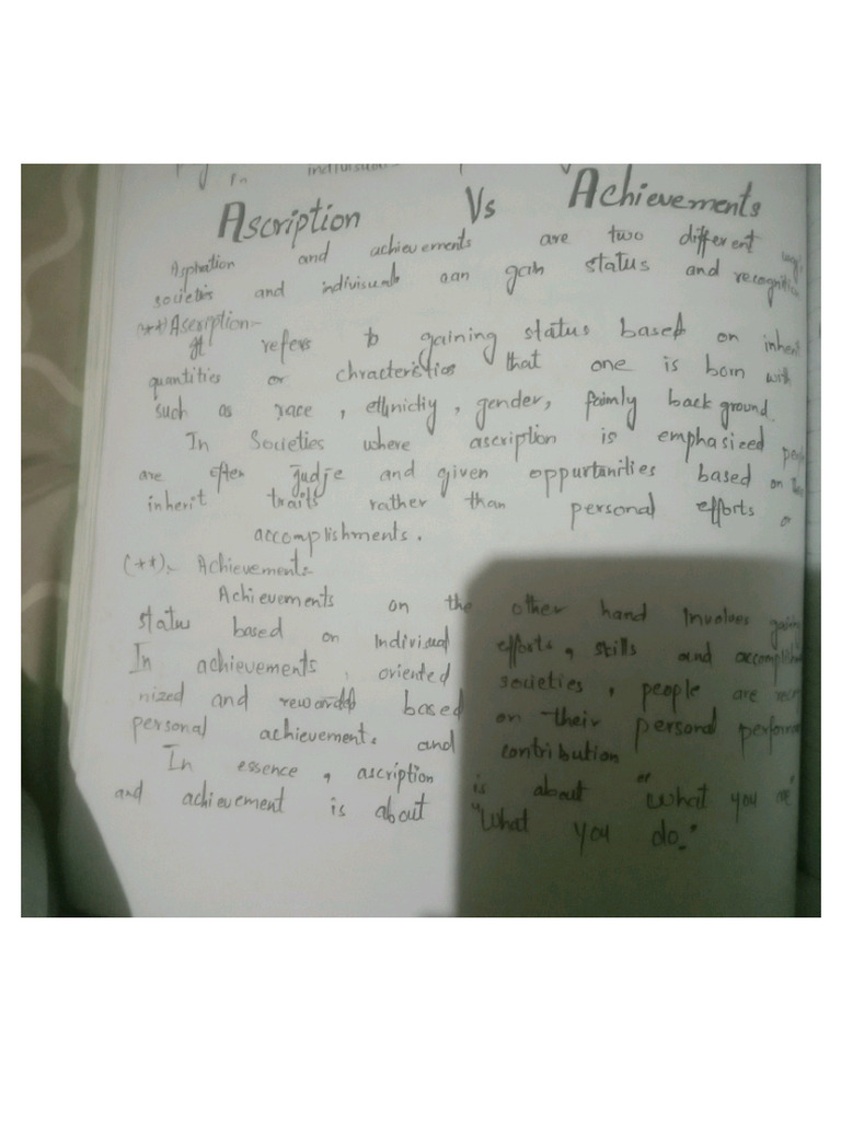 Ascription Vs Achievement | PDF