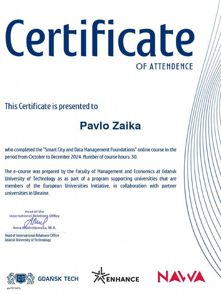 Certificate Smart City | PDF