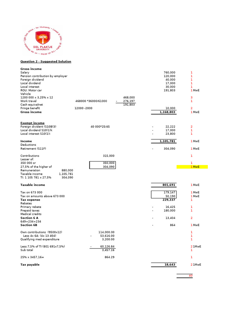 Income Calculation and Tax Breakdown | PDF | Gross Income | Dividend