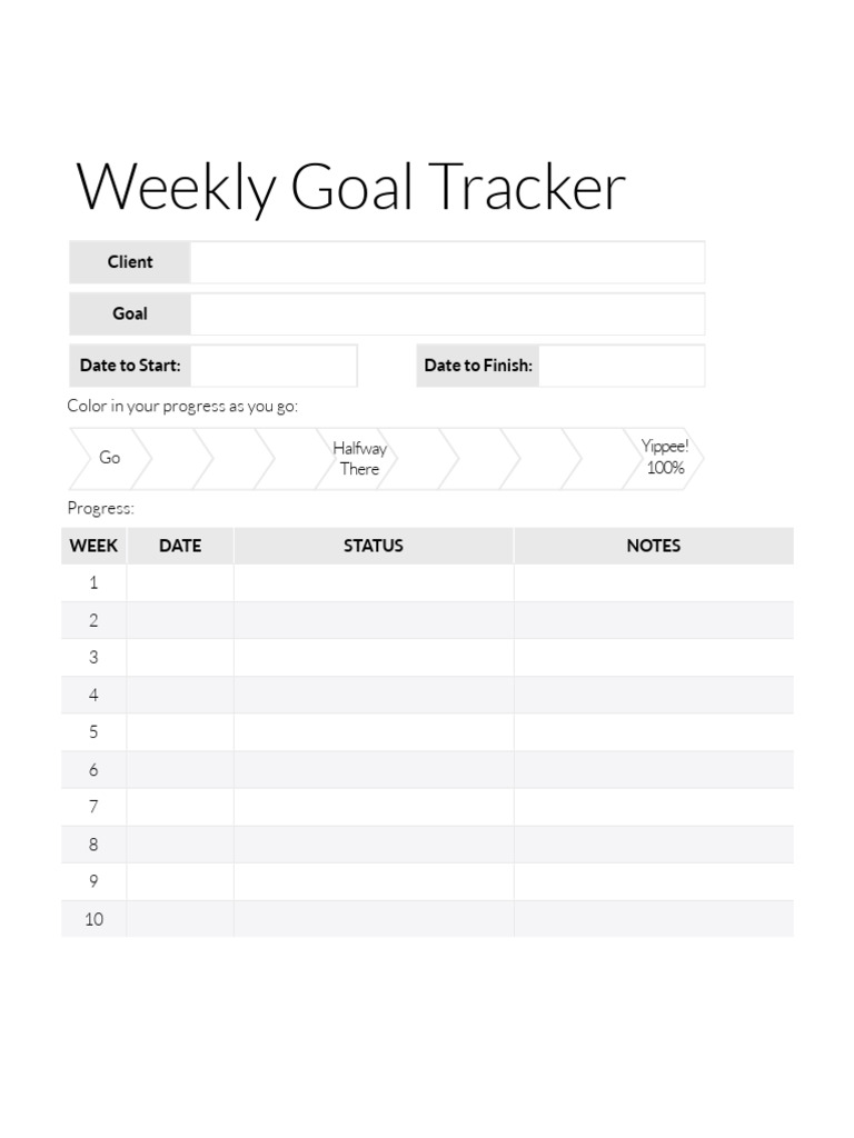Weekly Goal Tracker | PDF