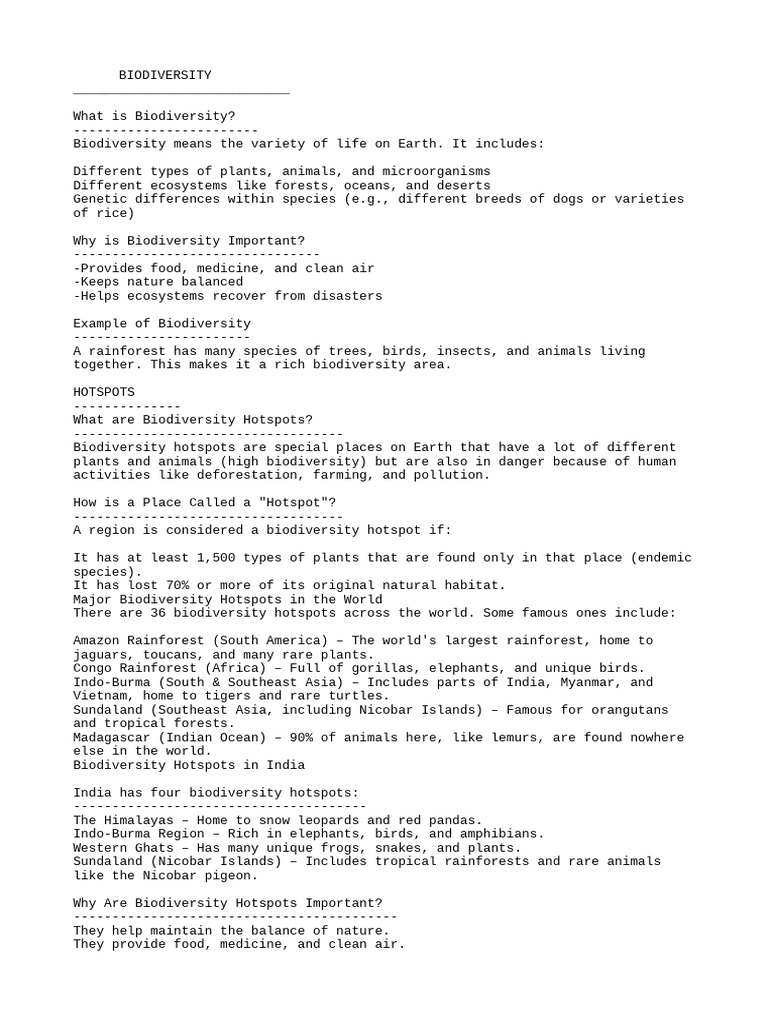 evs Biodiversity | PDF | Biodiversity | Conservation Biology