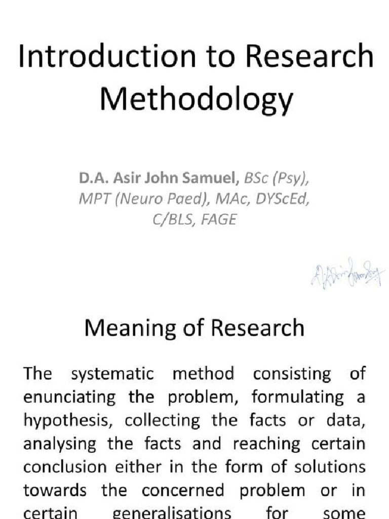 Intro To Research Methodology | PDF