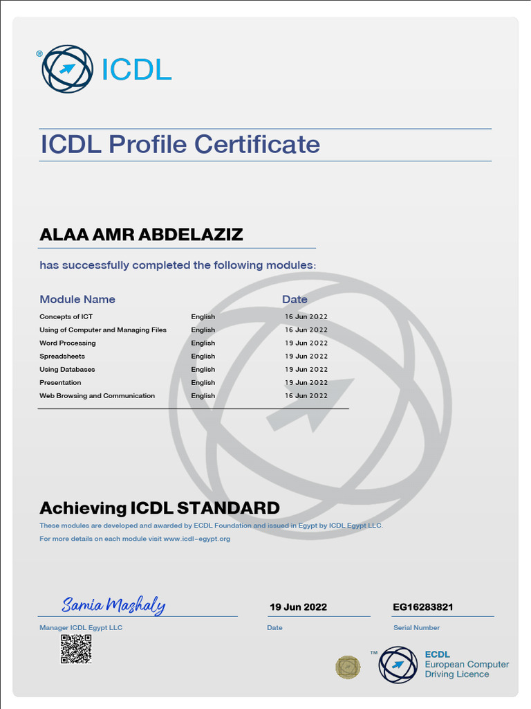 ICDL - Alaa Elkhouly | PDF