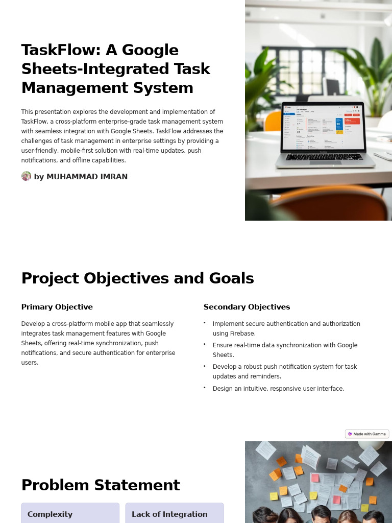 TaskFlow A Google Sheets Integrated Task Management System | PDF | Mobile App | Usability