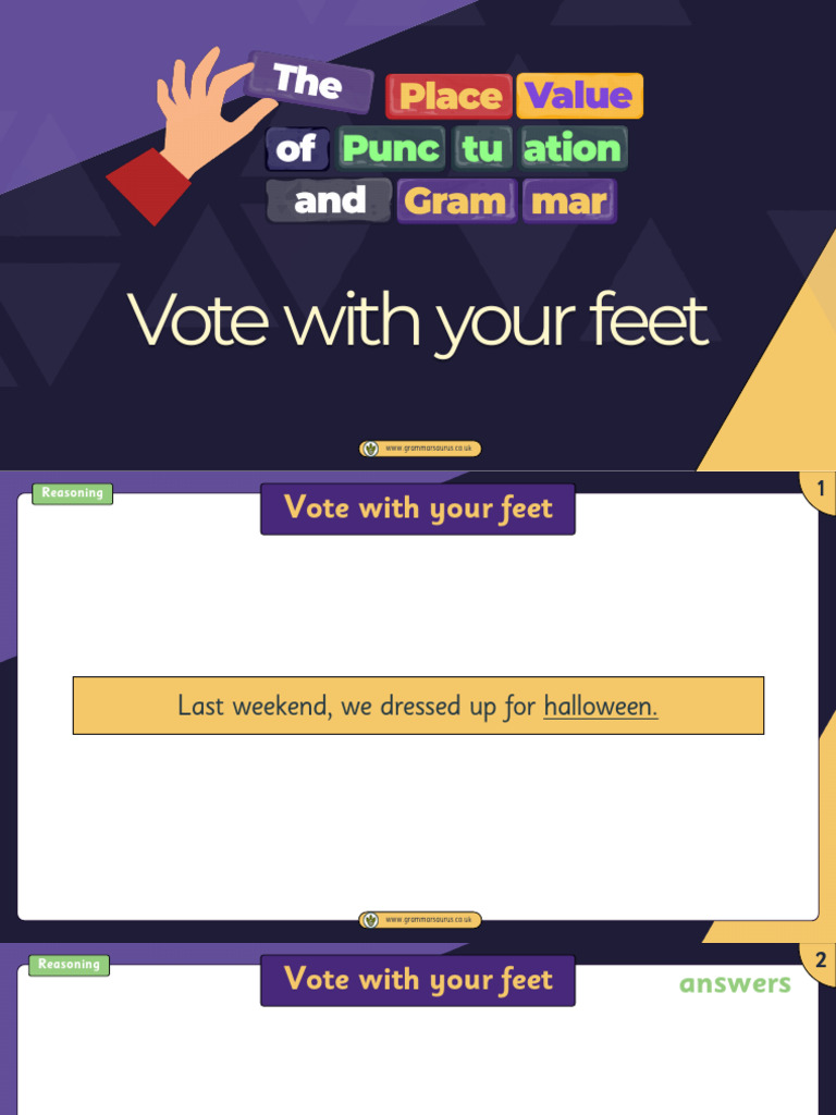 Year 4 - Practical Activities Resource - Vote With Your Feet ...