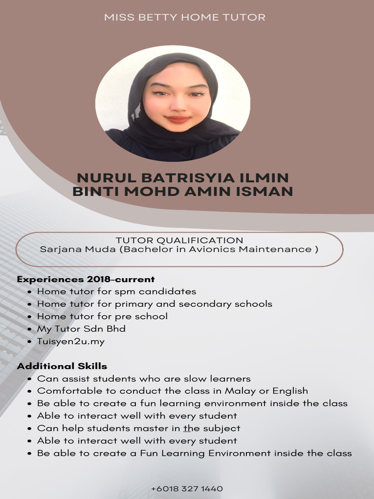 Profile Miss Betty | PDF | Educational Stages | Student Assessment And Evaluation