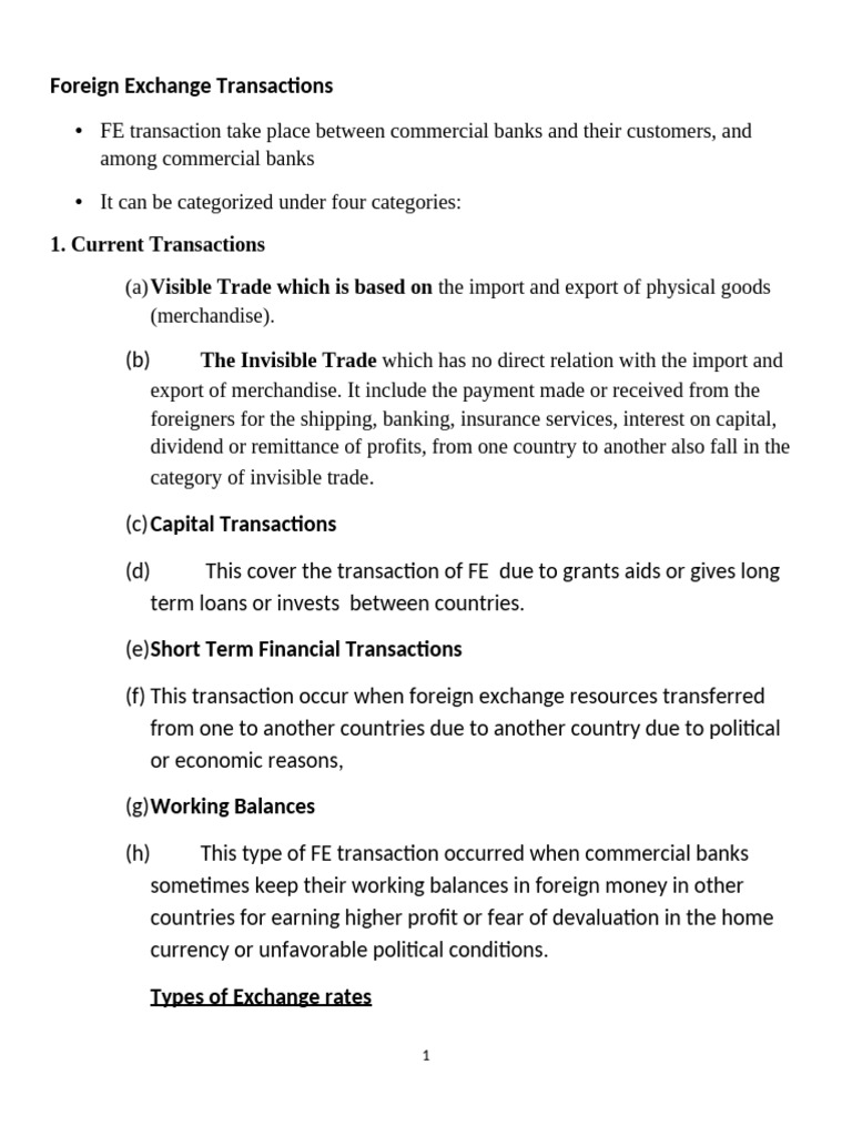 Understanding Foreign Exchange Transactions | PDF | Exchange Rate | Money
