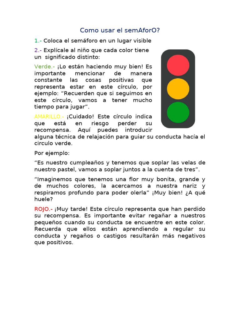 Como Usar El Semaforo | PDF