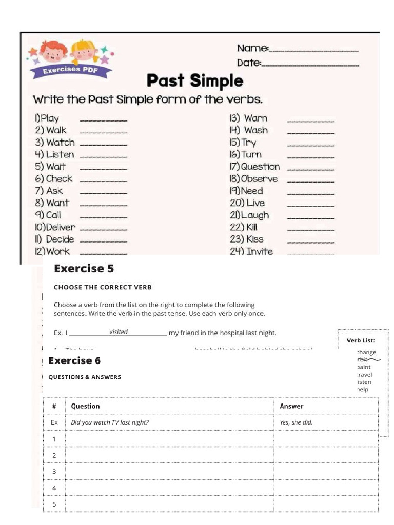 January 23RD 2025 Simple Past | PDF