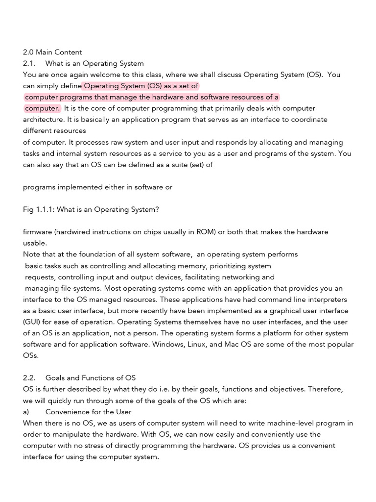 Cosc411 Summary | PDF | Kernel (Operating System) | Operating System
