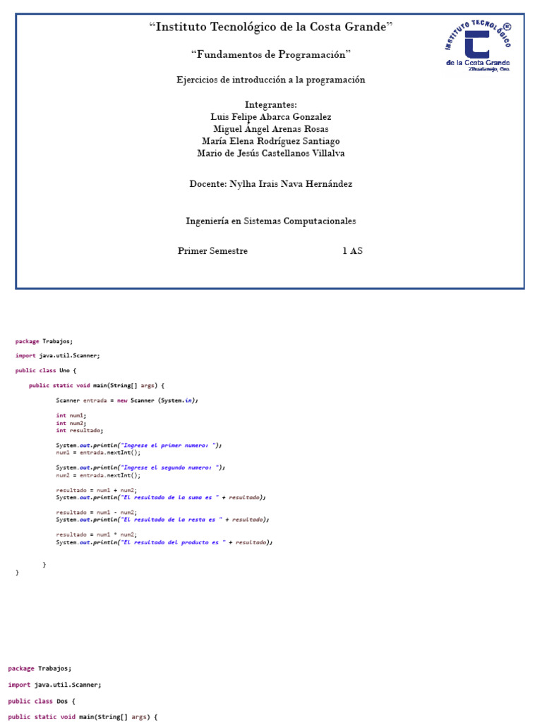 Ejercicios de Programacion | PDF | Programación de computadoras | Ingeniería de software