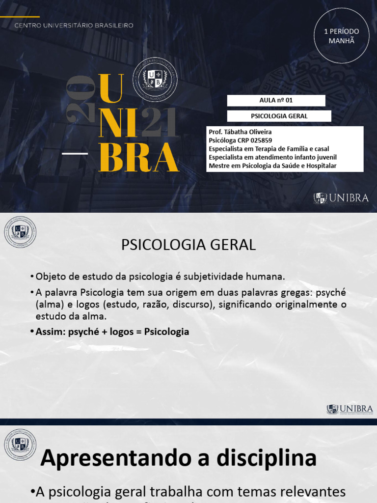 Aula 1 e 2 | PDF | Psicologia | Sistema visual