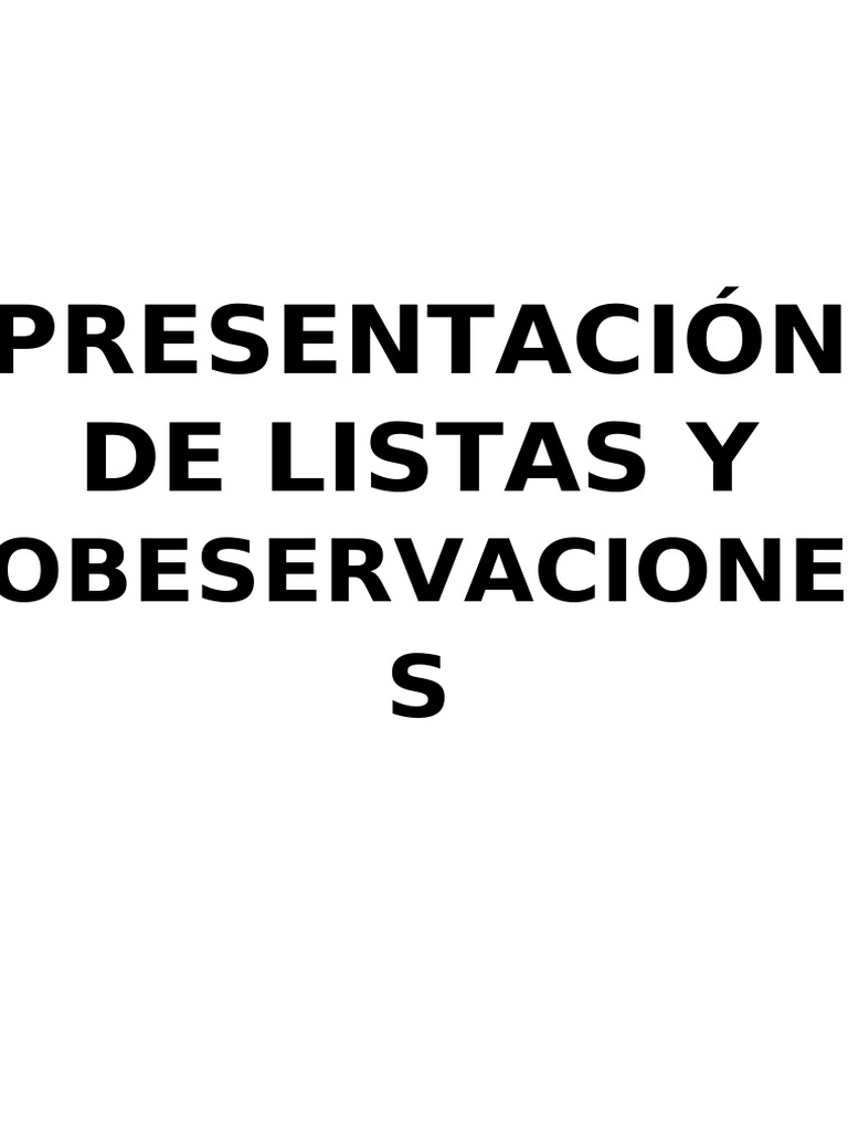 Listas para Marasal | PDF