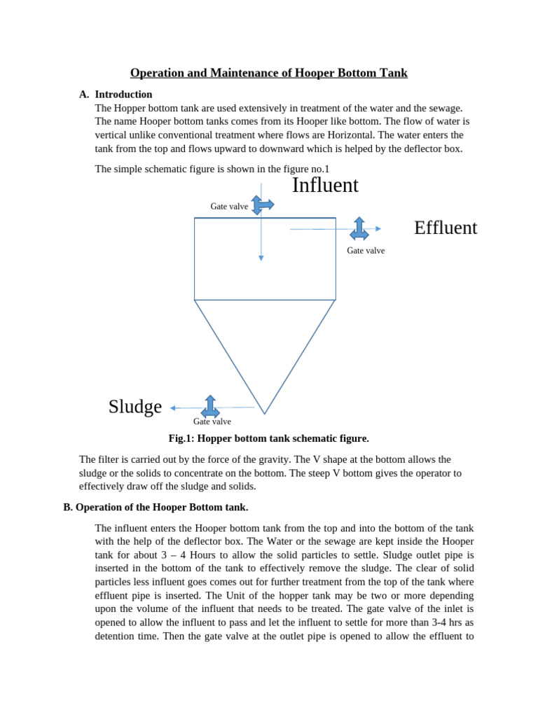 Operation and Maintenance of Hooper Bottom Tank | PDF | Valve | Sewage ...