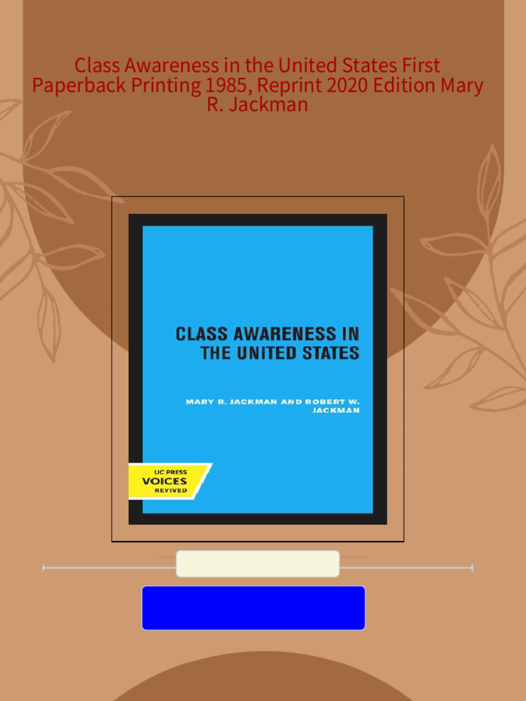 Class Awareness in the United States First Paperback Printing 1985 ...