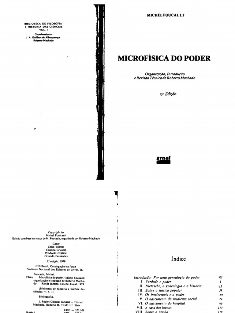 Michel Foucault - Microfísica Do Poder - Graal 1998 | PDF
