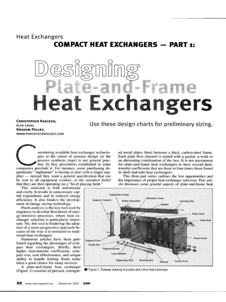 Designing Plate and Frame Heat Exchangers | PDF