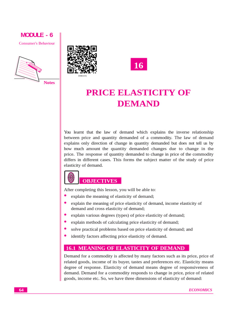 318 Economics Eng Lesson16 | PDF | Demand | Elasticity (Economics)