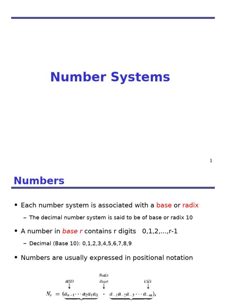 02-NumberSystems | PDF | Encodings | Arithmetic
